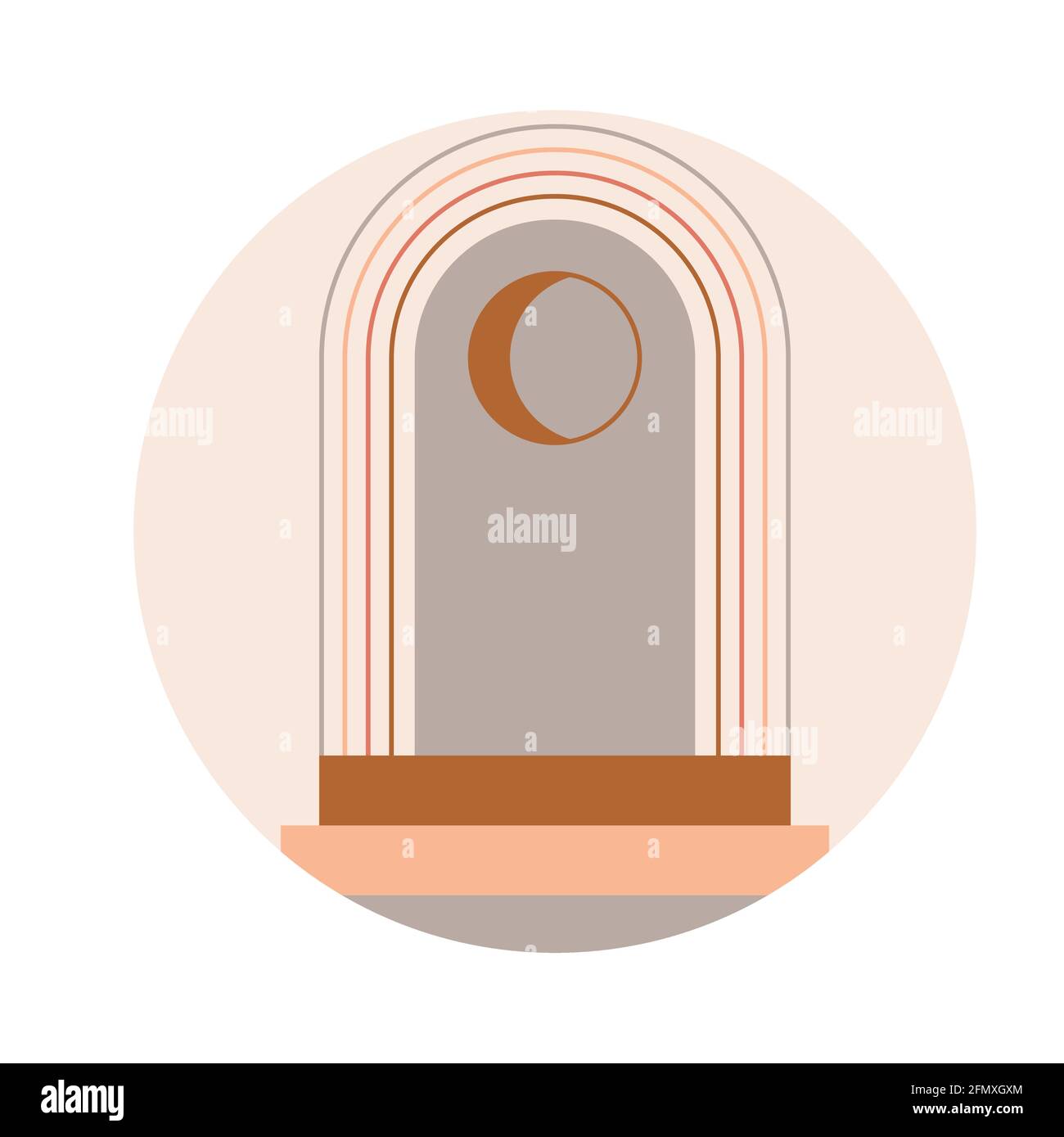 Moroccan stairs, arch, walls, arc icon vector. Architecture elements in ...