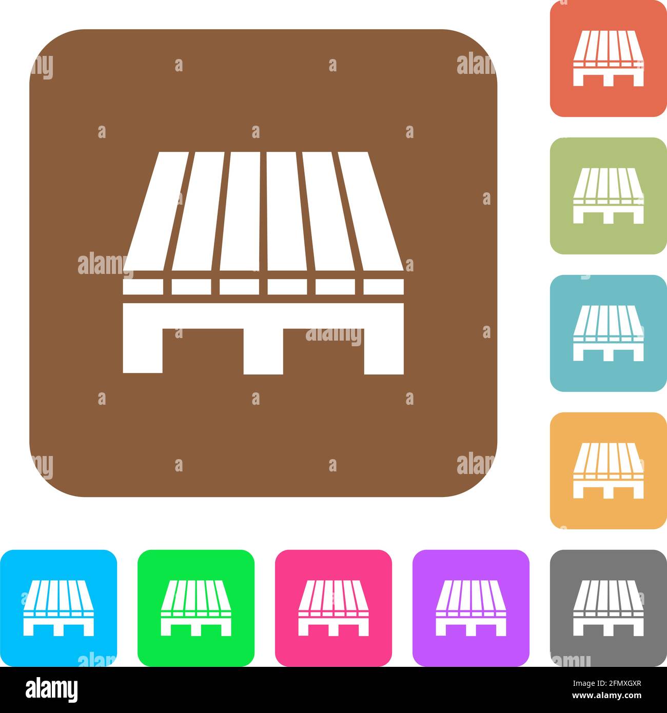 Single pallet flat icons on rounded square vivid color backgrounds ...