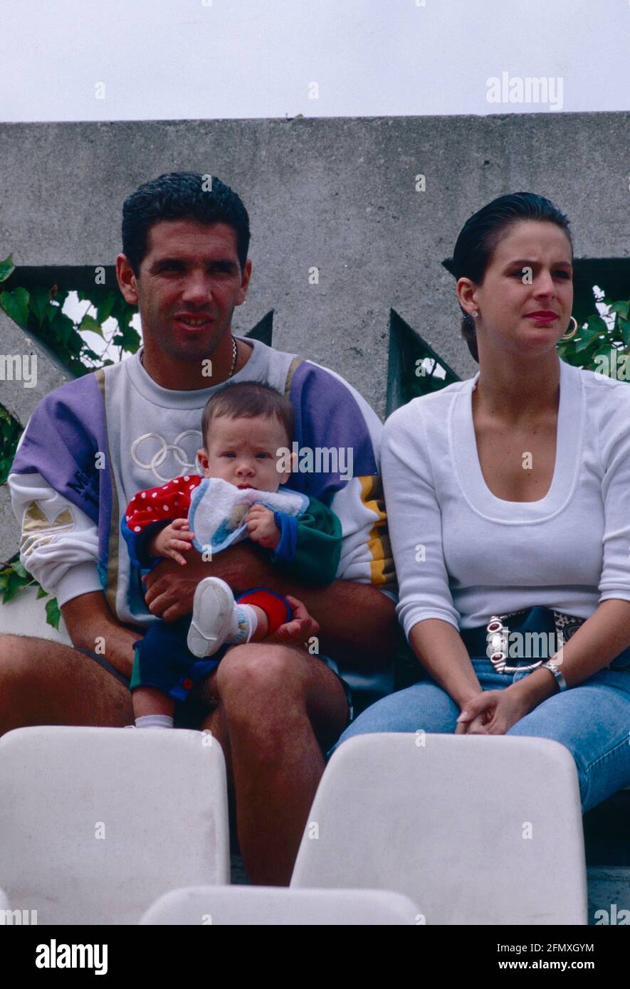 Ecuadorian tennis players Andres and Emilio Gomez, 1990s Stock Photo ...
