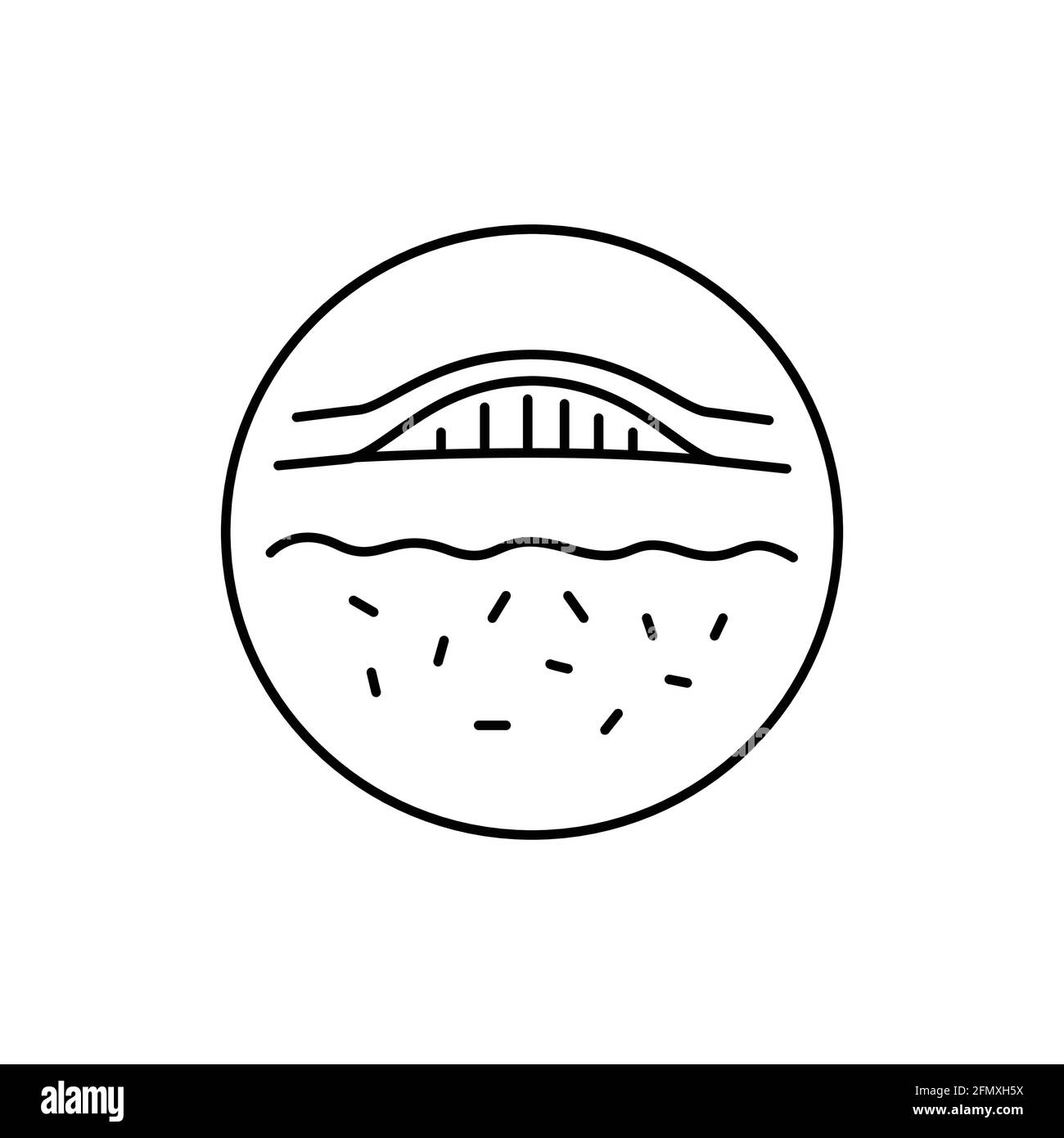 Bruise Black Line Icon Dermatology Disease Isolated Vector Element