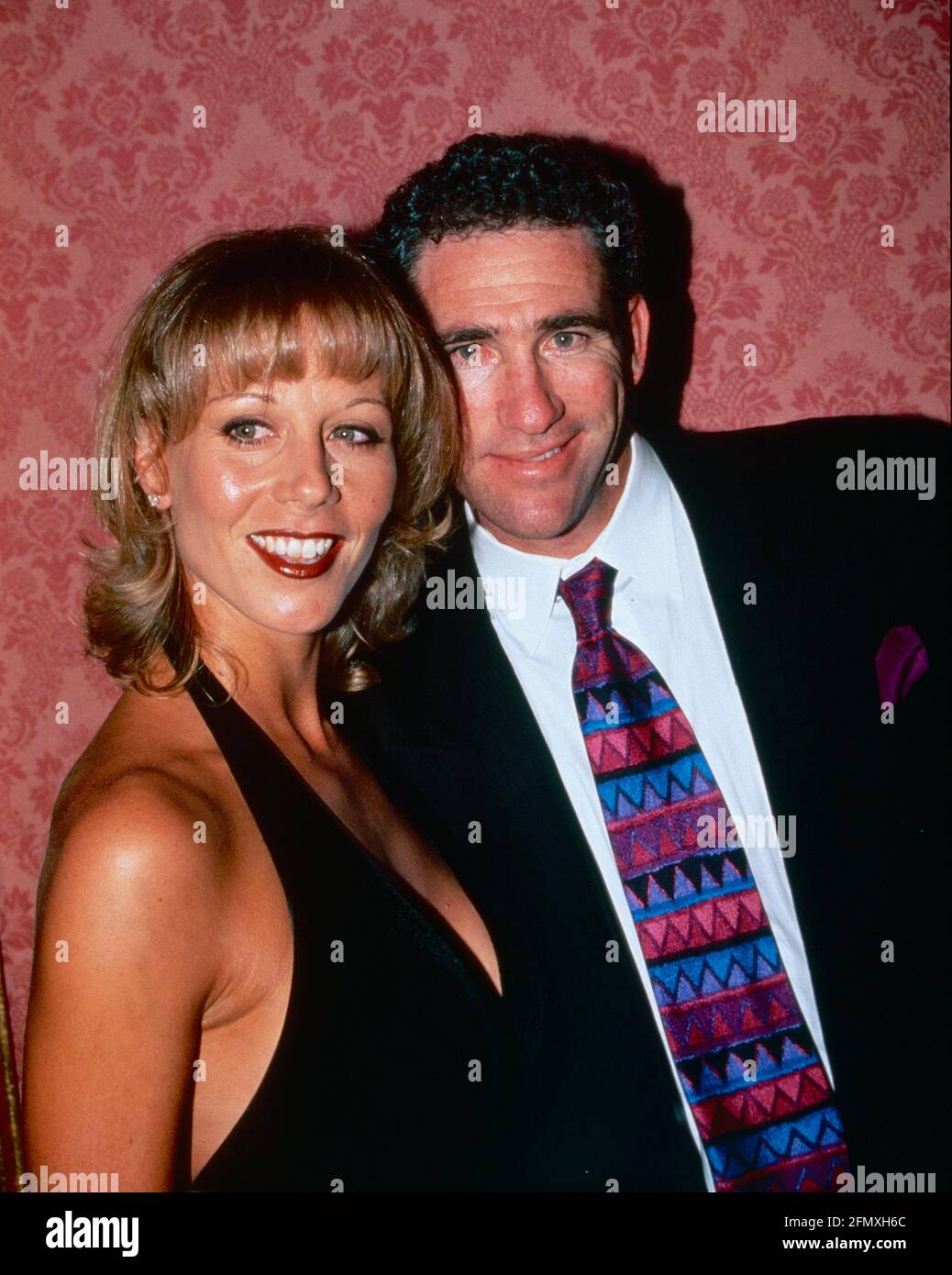 American tennis player and trainer Brad Gilbert and Kim, US Open 1995 ...