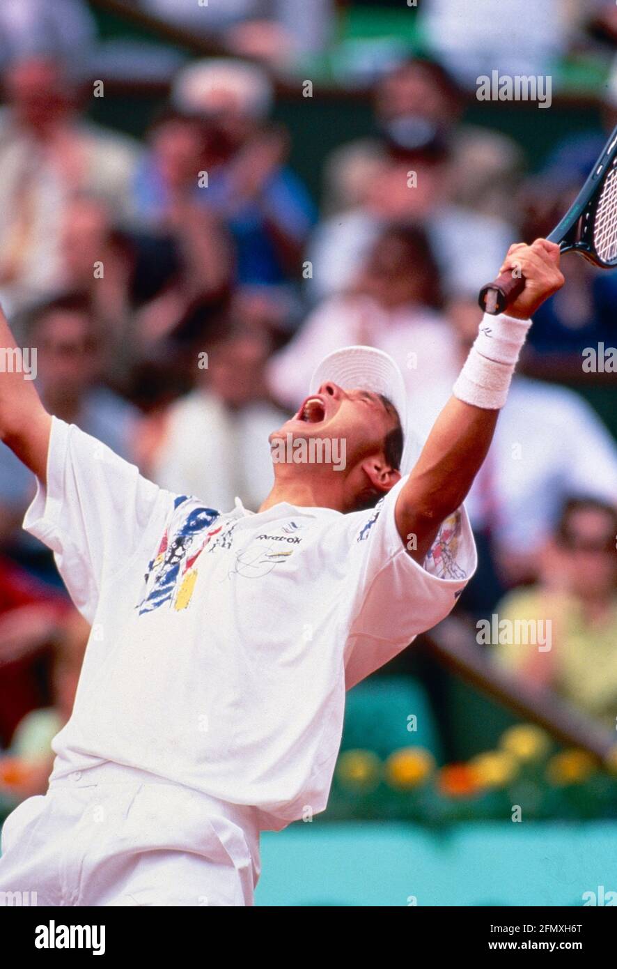 American tennis player and trainer Brad Gilbert, French Open 1993 Stock ...