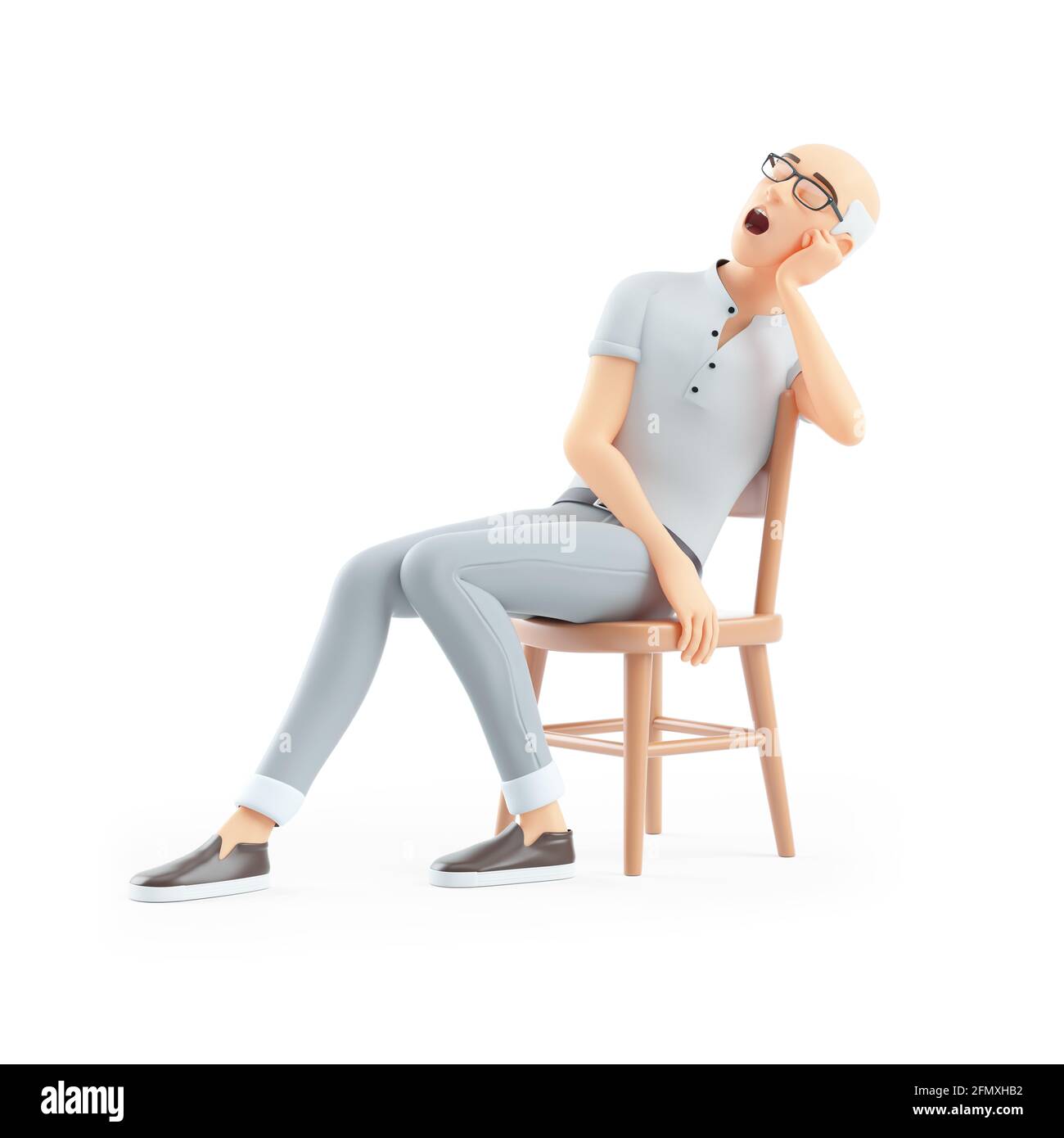 Old man sleeping on chair hi-res stock photography and images - Alamy