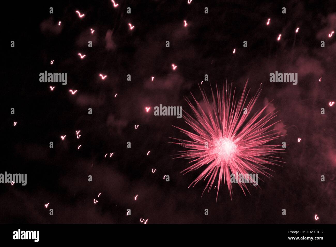 Beautiful red big bang science object with glowing core. Scientific ...