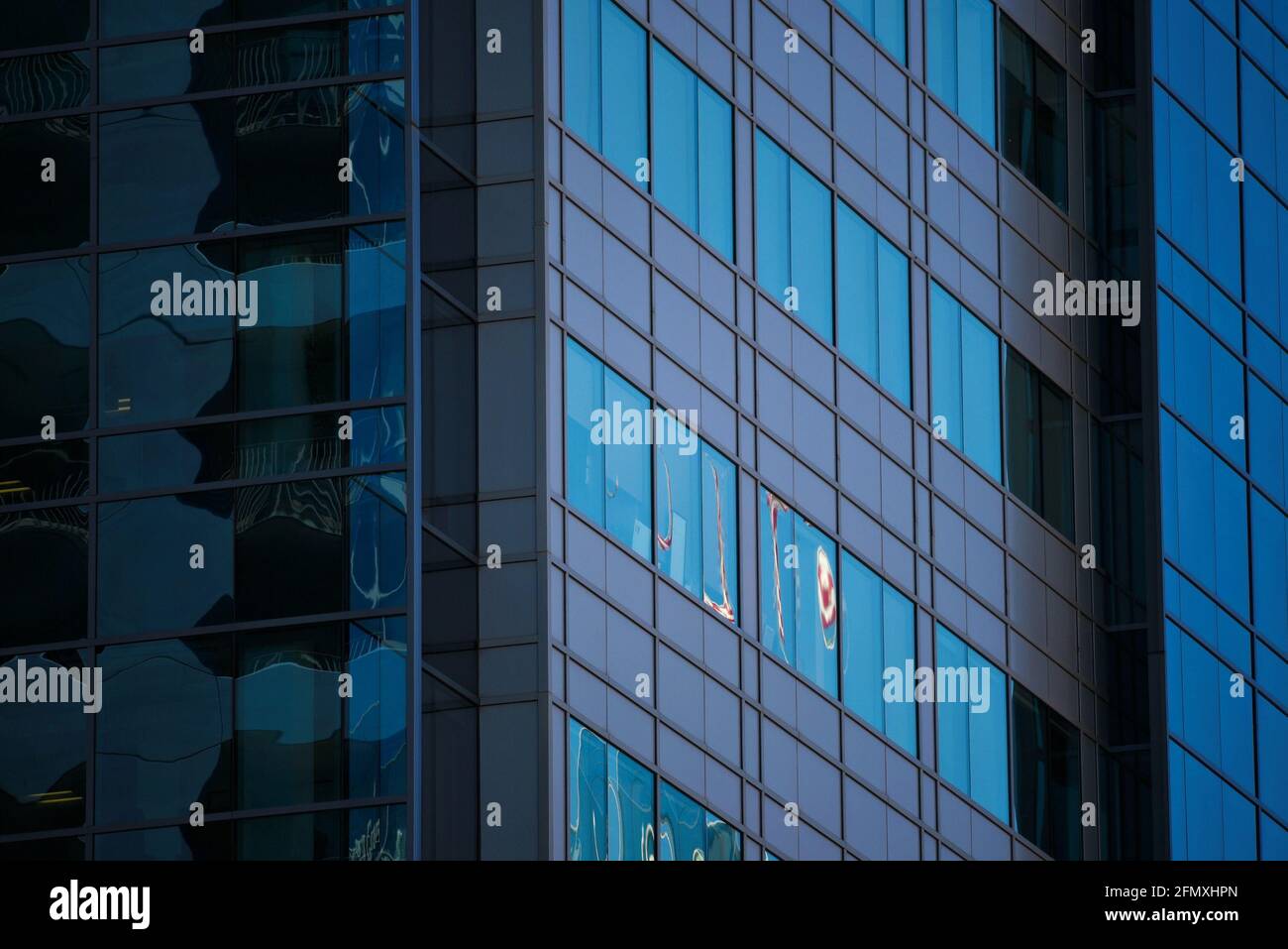 Corporate offices high-rise building facade in downtown San Diego ...