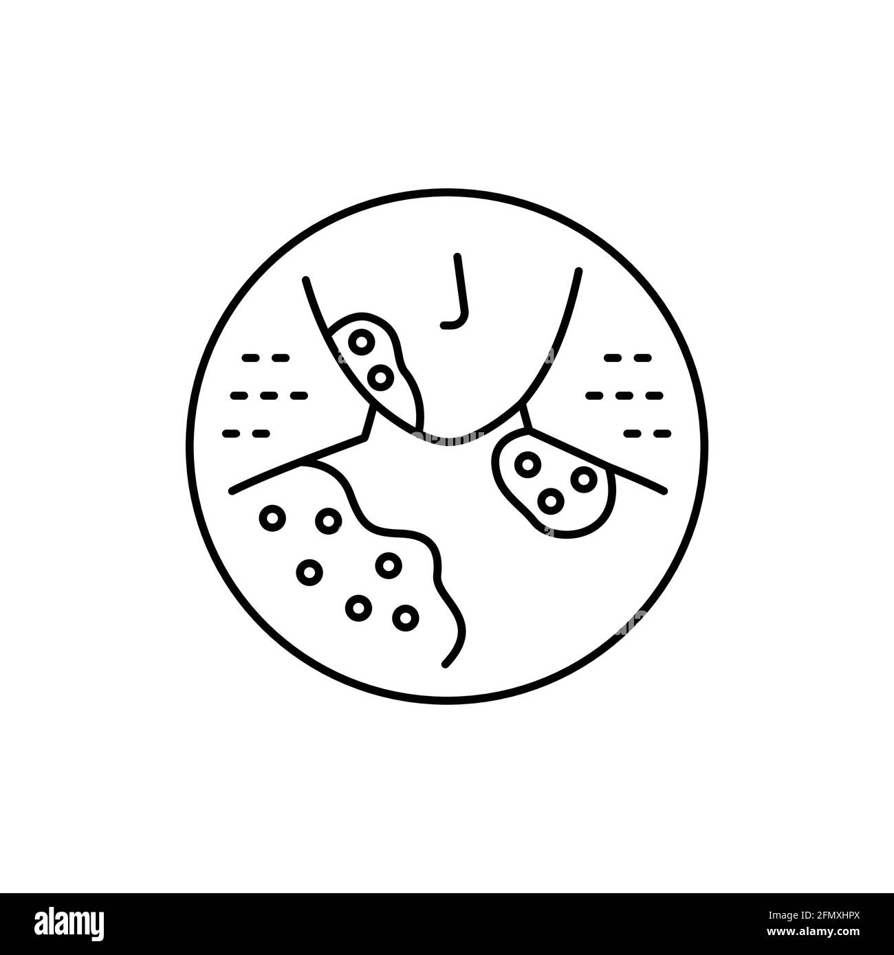 Psoriasis Black Line Icon Dermatology Disease Isolated Vector Element