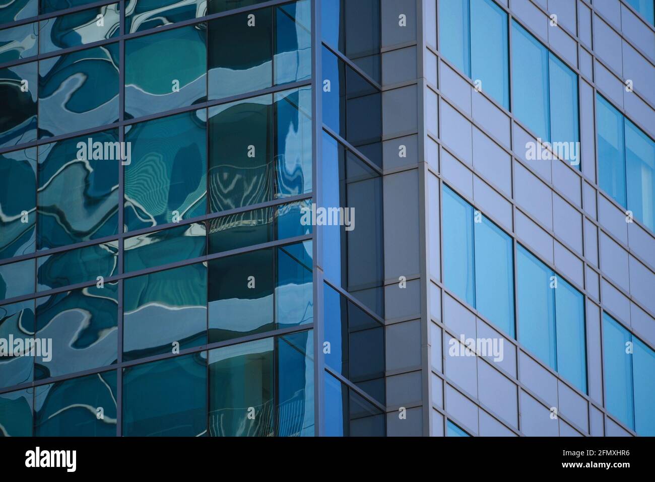 Corporate offices high-rise building facade in downtown San Diego ...