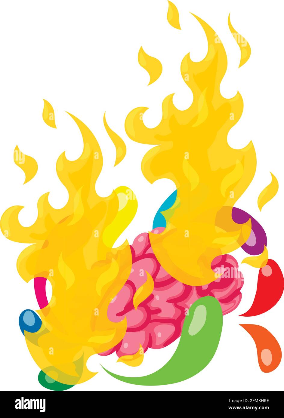 Fire brain icon. Isometric illustration of fire brain vector icon for ...