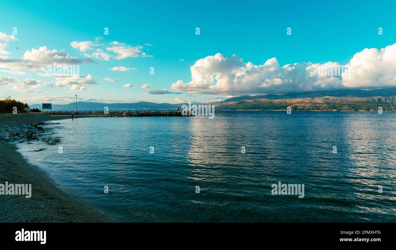 Beach on the island of Brac, town Supetar, Croatia Stock Photo - Alamy
