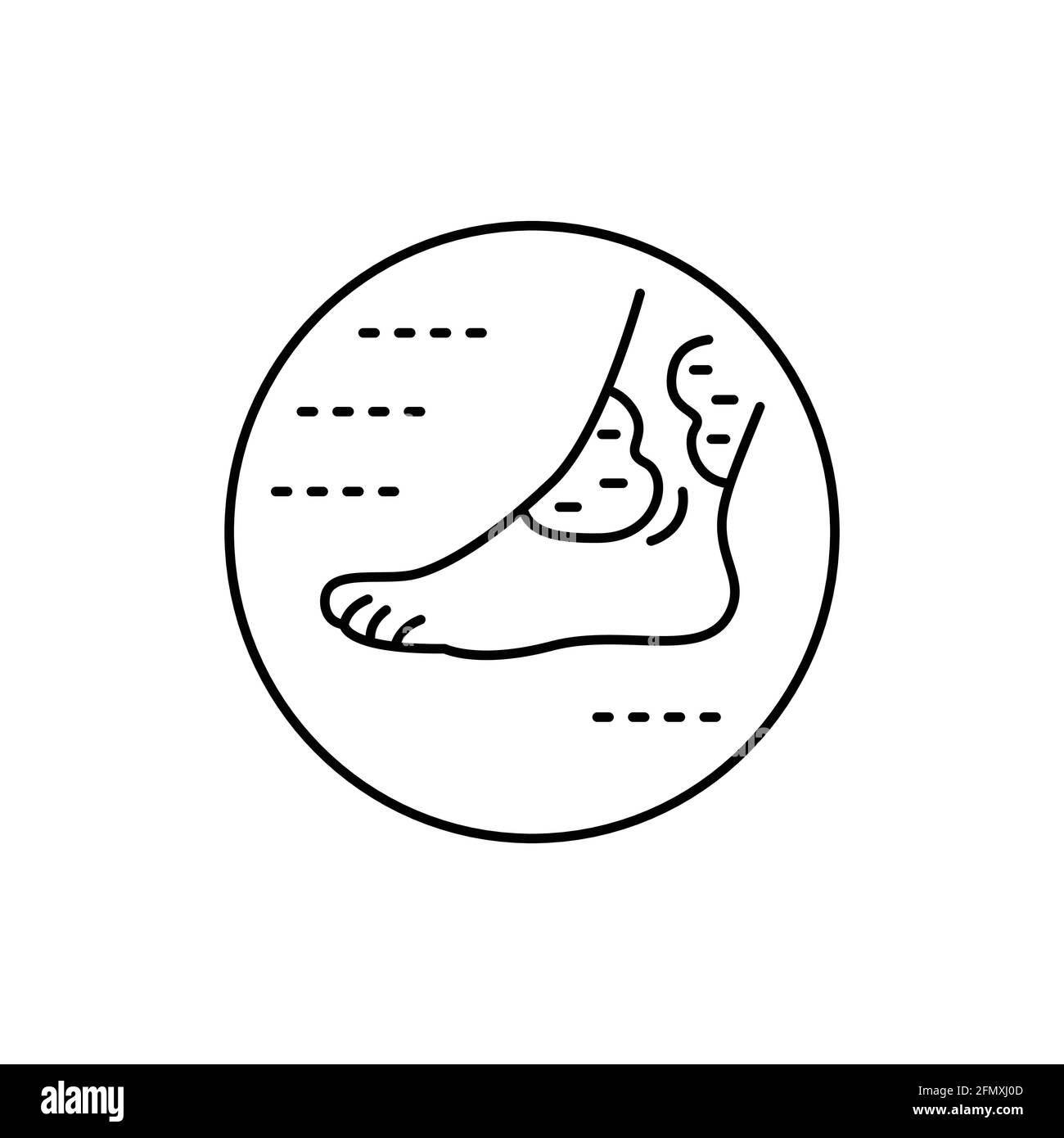 Atopic dermatitis black line icon. Dermatology disease. Isolated vector ...