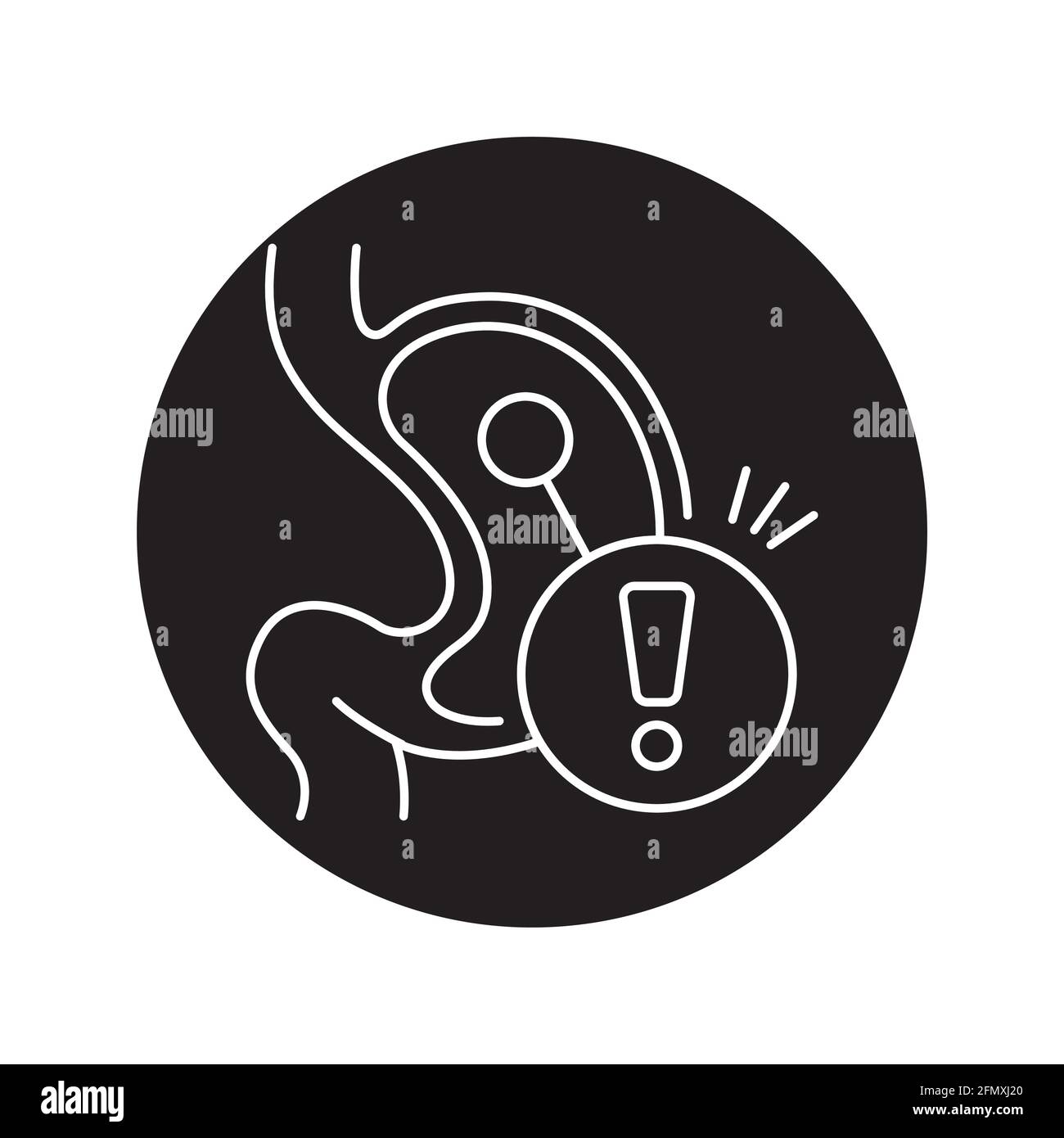 Gastritis olor line icon. Gastroesophageal reflux disease. Pictogram ...