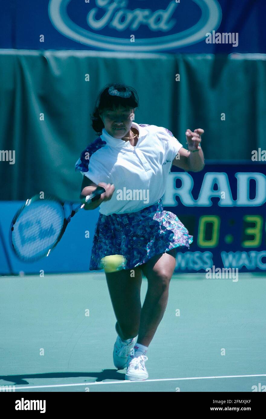 Chinese tennis player Li Fang, Australian Open 1992 Stock Photo - Alamy