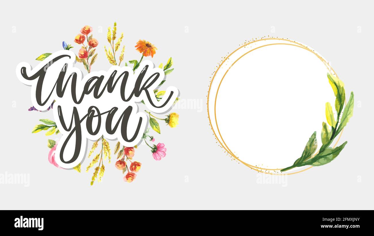 Cute Thank You Script Card Stock Vector Image & Art - Alamy