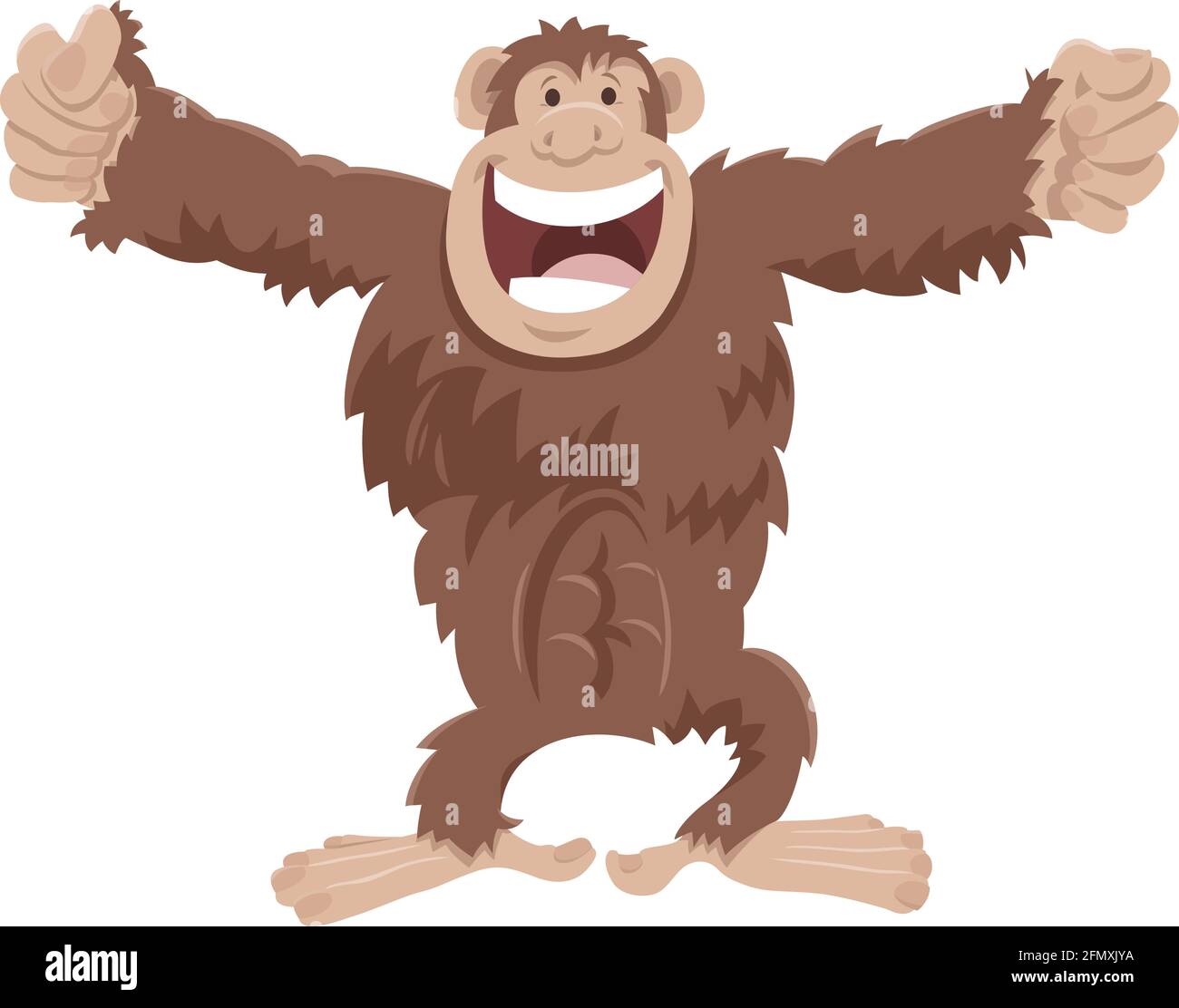 Cartoon illustration of funny chimpanzee ape comic animal character ...