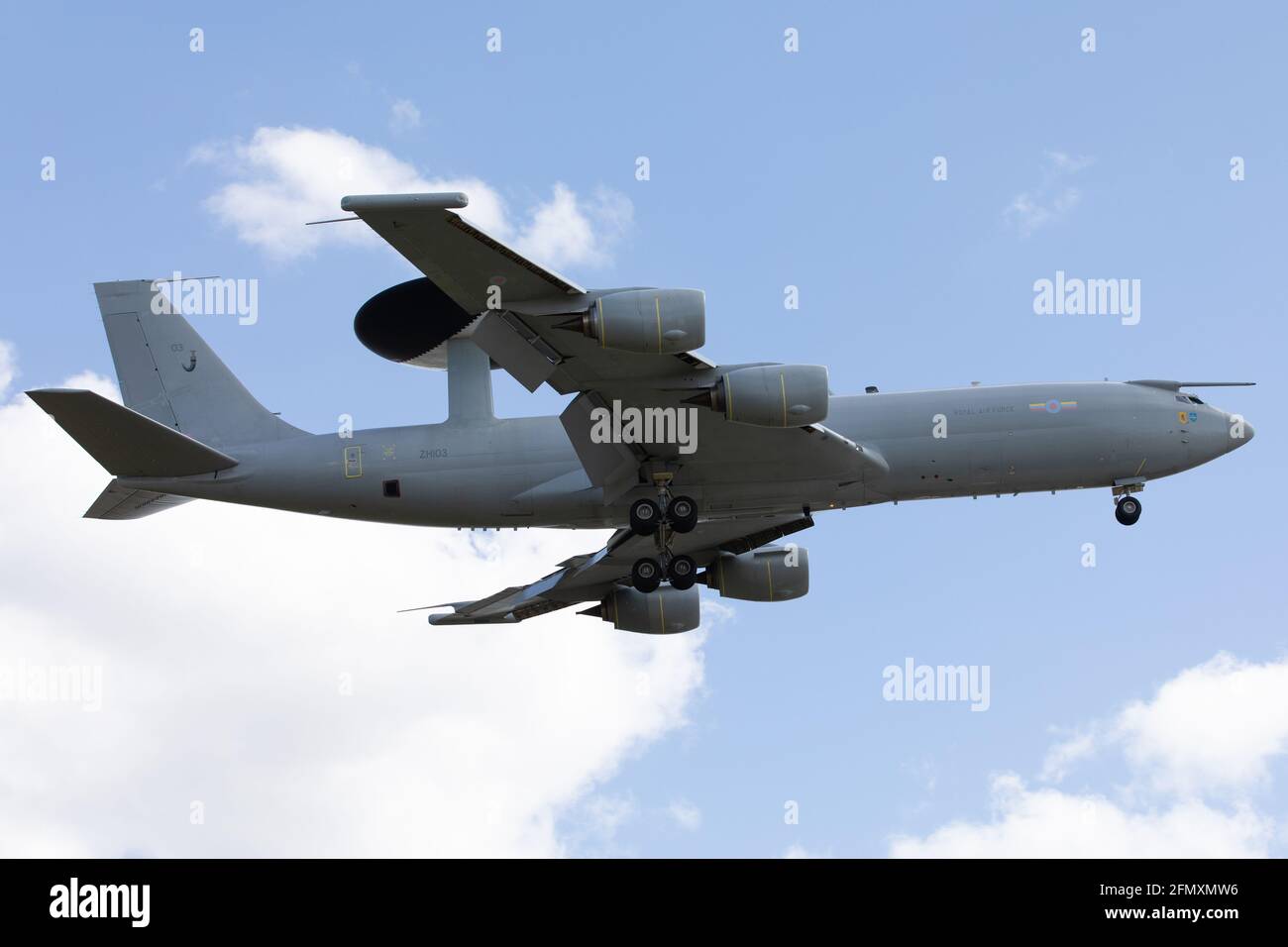 RAF LOSSIEMOUTH, SCOTLAND, MAY 11TH 2021: A Royal Air Force Boeing E-3D ...