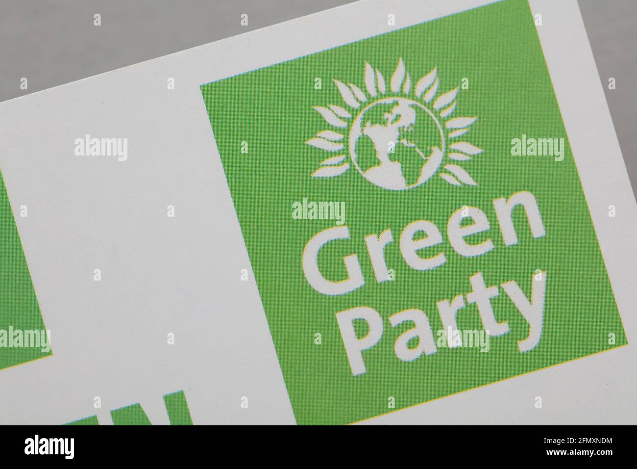 LONDON, UK - May 2021: Green party political party logo on campaign ...