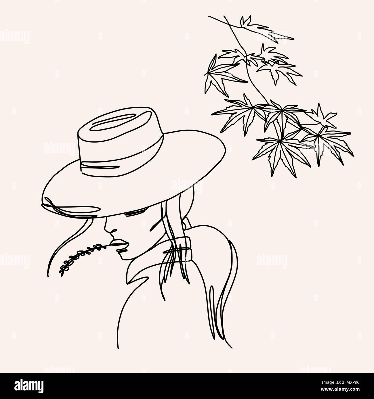 Lady Line Drawing High Resolution Stock Photography and Images - Alamy