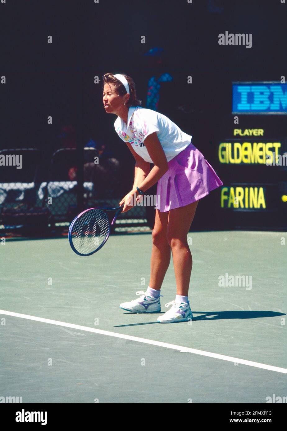Peruvian tennis player Laura Gildemeister Arraya, Lipton 1991 Stock ...