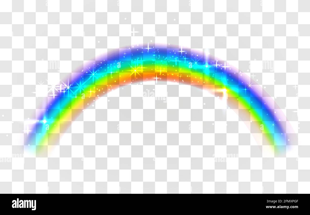 Realistic rainbow. Abstract Colorful Rainbow Template on transparent ...