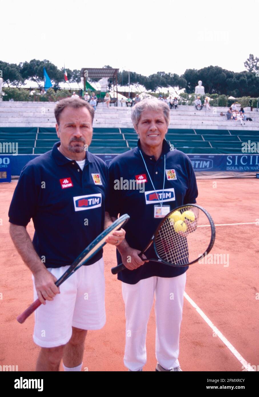 Italian actors Franco Nero and Giuliano Gemma at the Italian Open ...