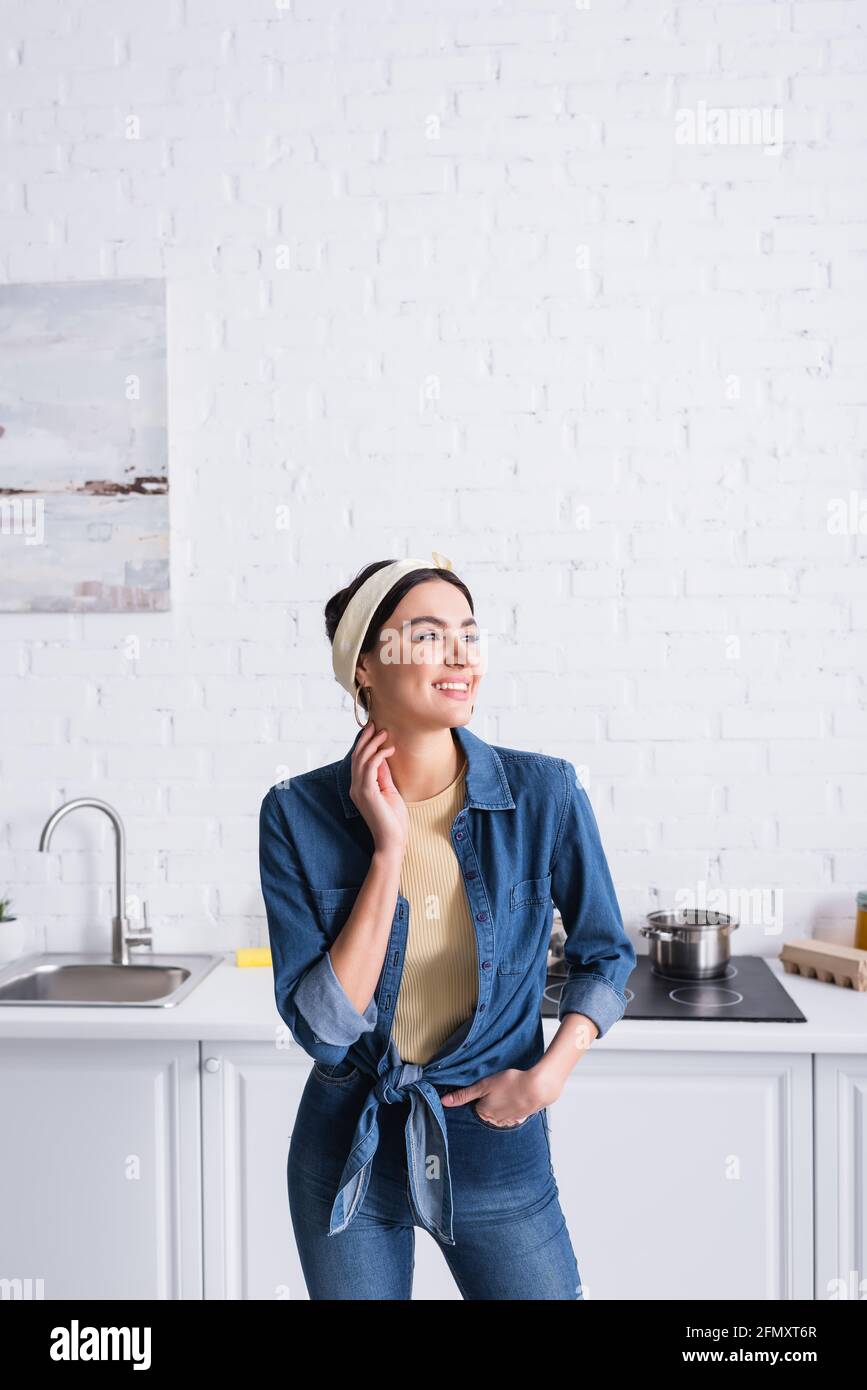 Housewife in denim shirt hi-res stock photography and images - Alamy