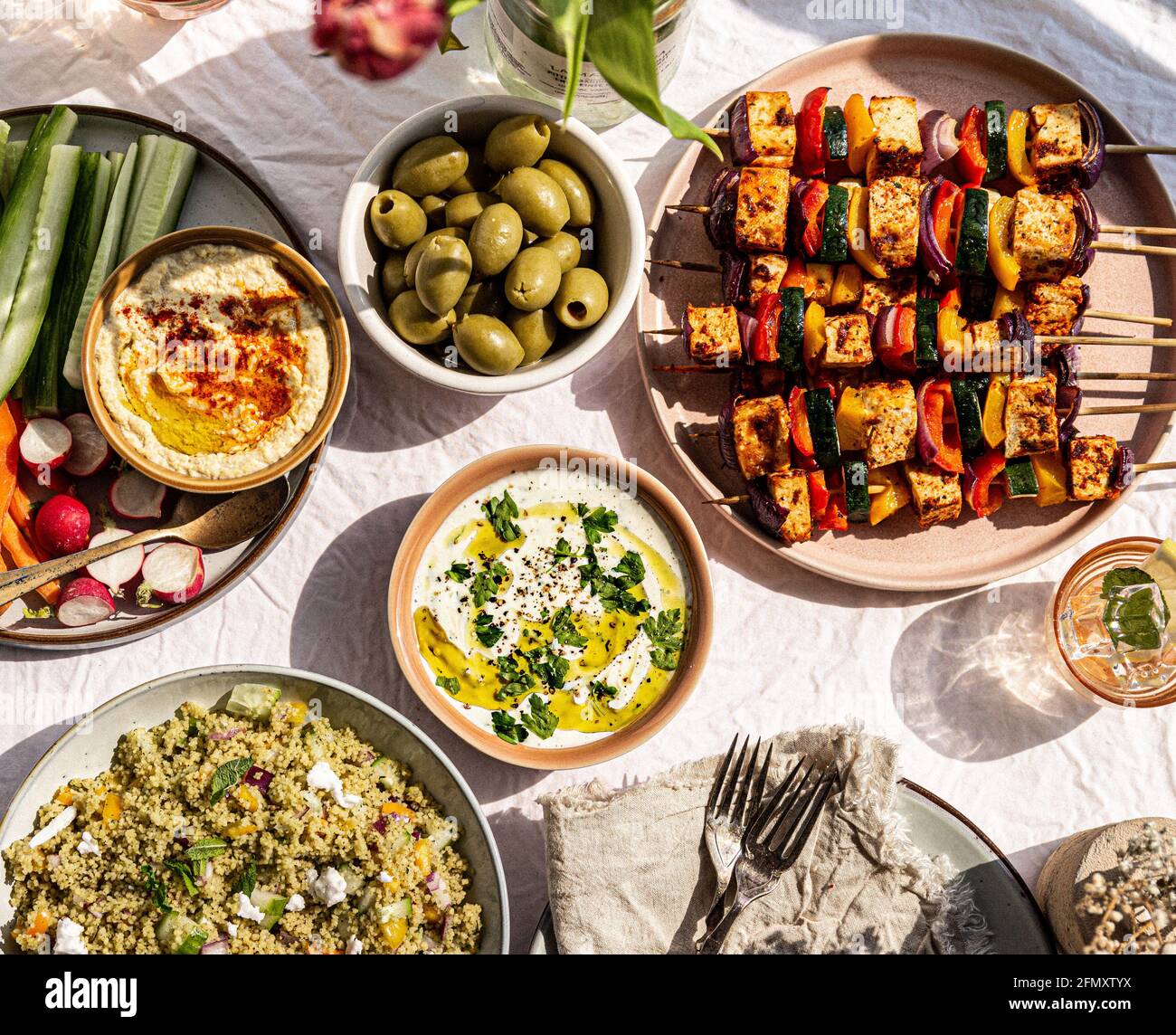Summer BBQ table Stock Photo - Alamy