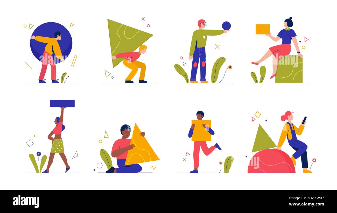 Cartoon geometry shapes hi-res stock photography and images - Alamy