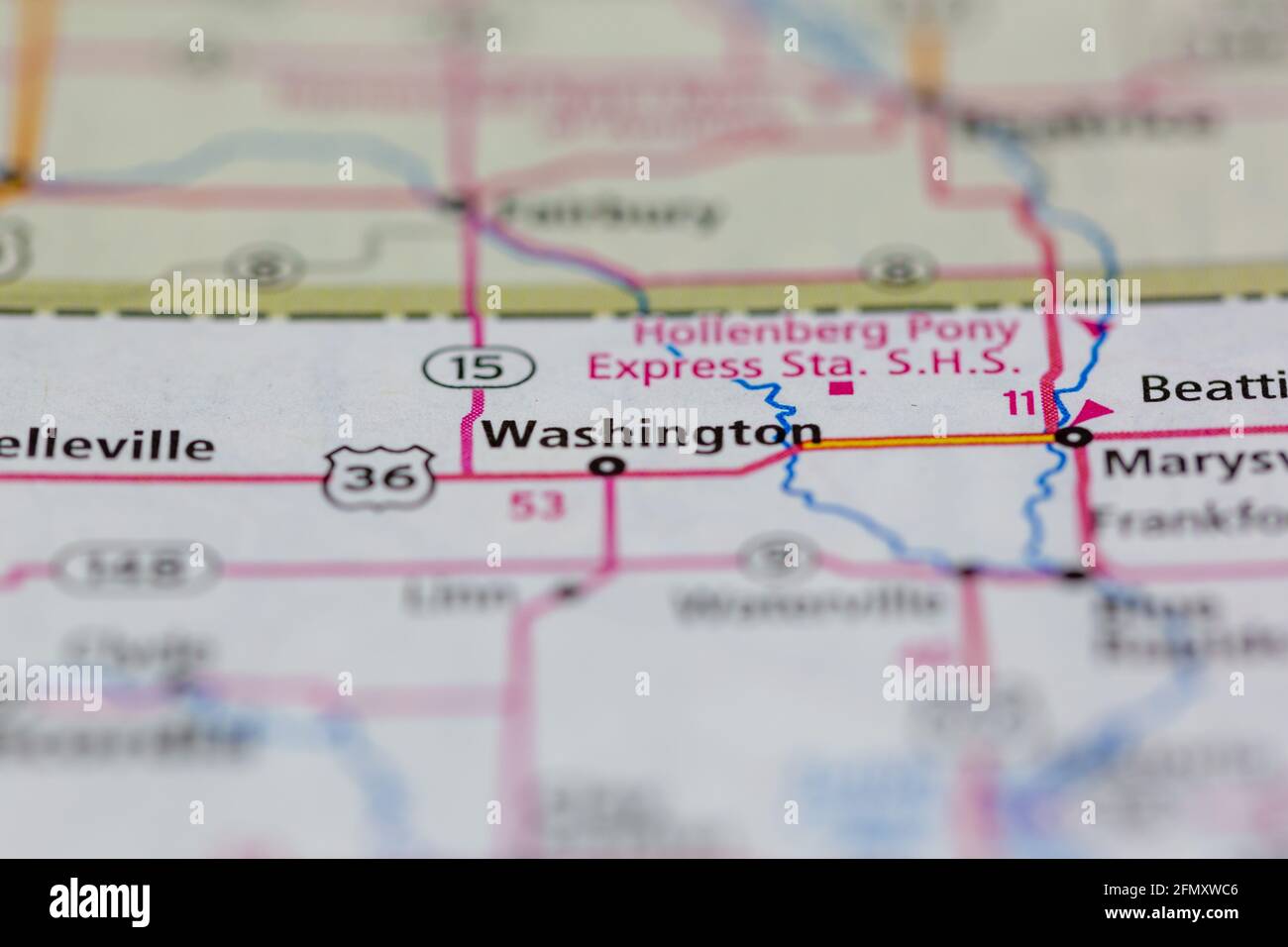 Washington kansas on a map hi-res stock photography and images - Alamy