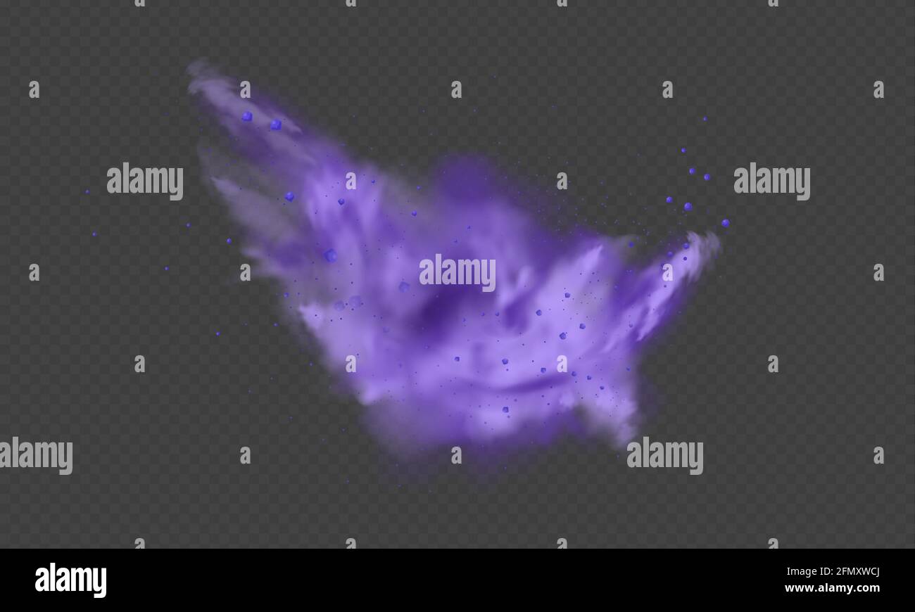 Purple dust. Abstract blurry smoke with purple particles. Violet smoke ...