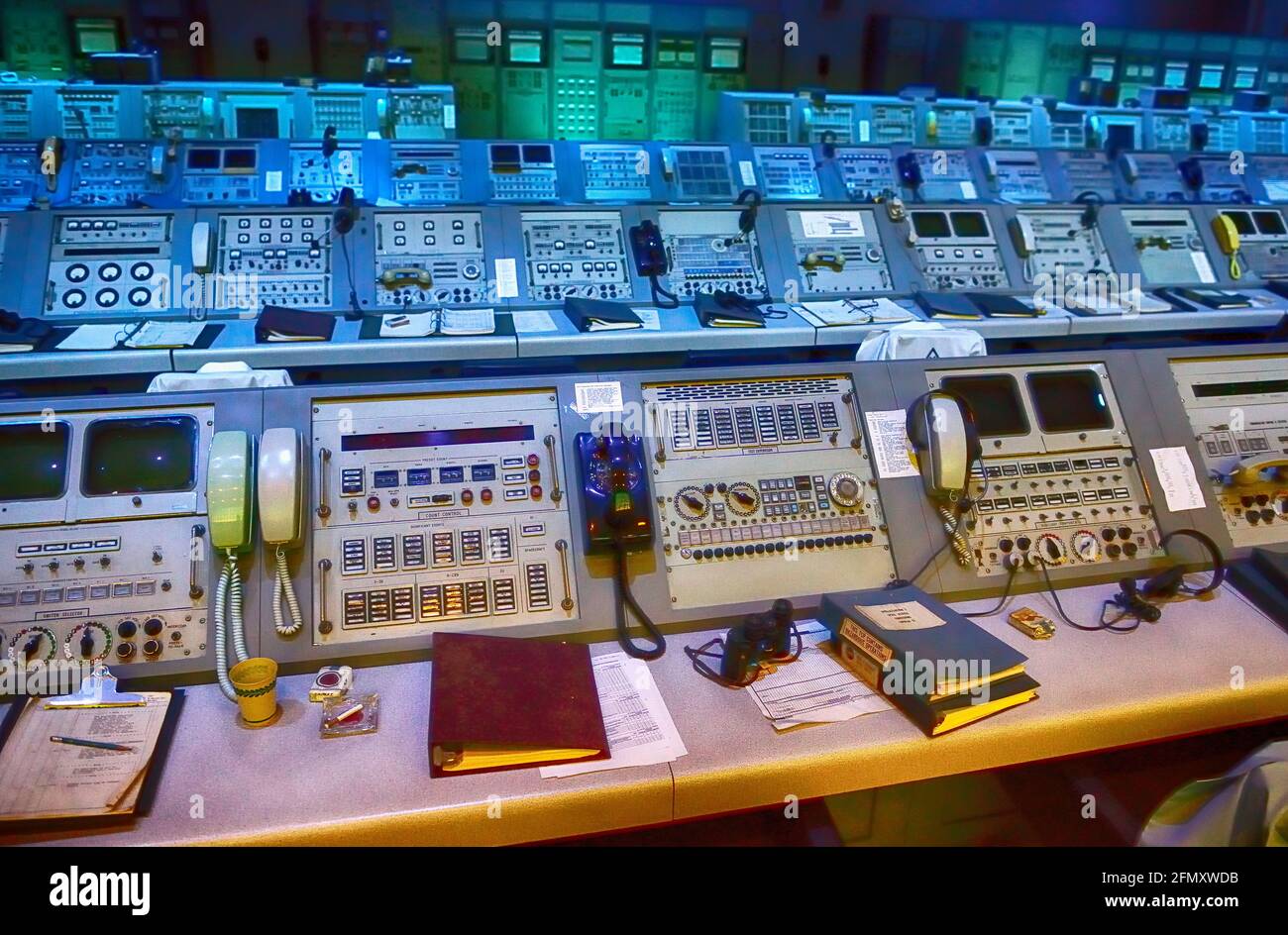 Apollo-era firing room in the Apollo/Saturn V Center, Kennedy Space ...