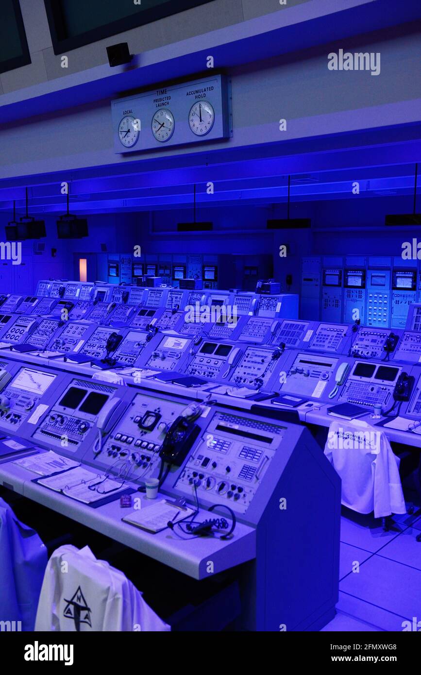 Apollo-era firing room in the Apollo/Saturn V Center, Kennedy Space ...