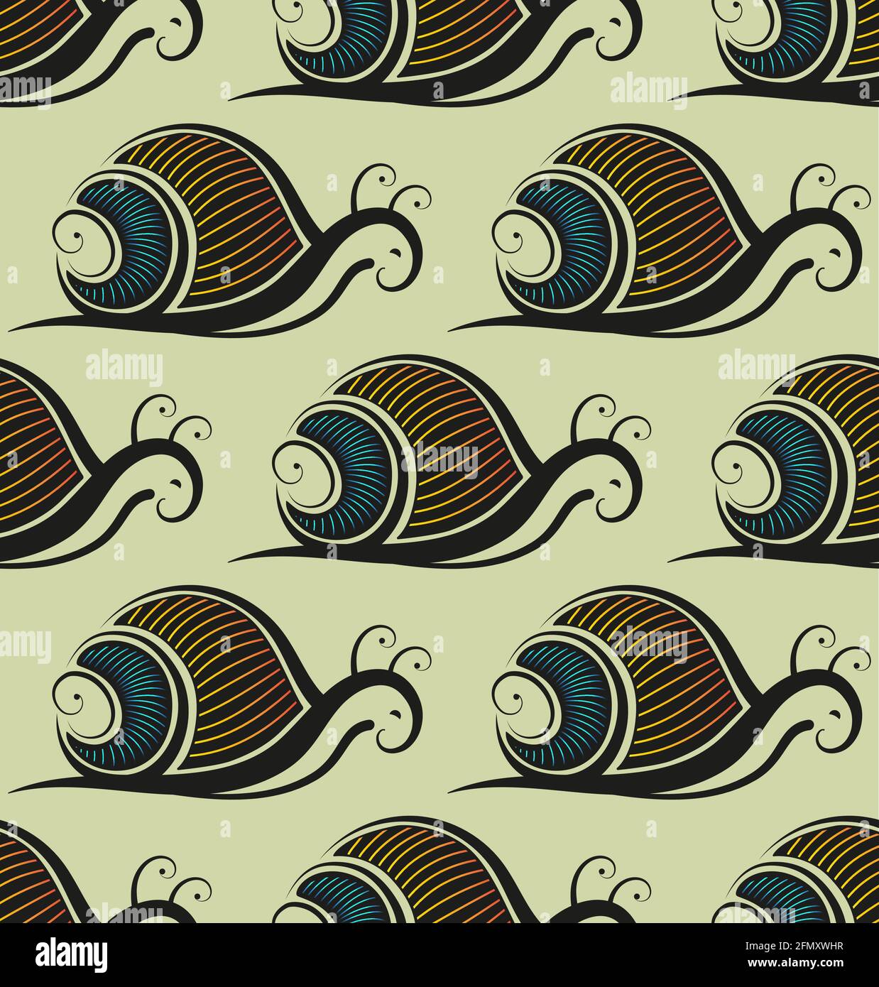 Seamless repeating pattern. Snails Stock Vector Image & Art - Alamy