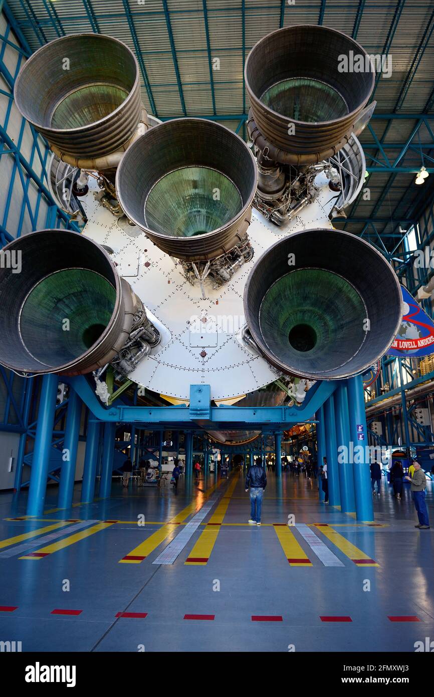 Saturn V launch vehicle engines, Apollo/Saturn V Center, Kennedy Space ...