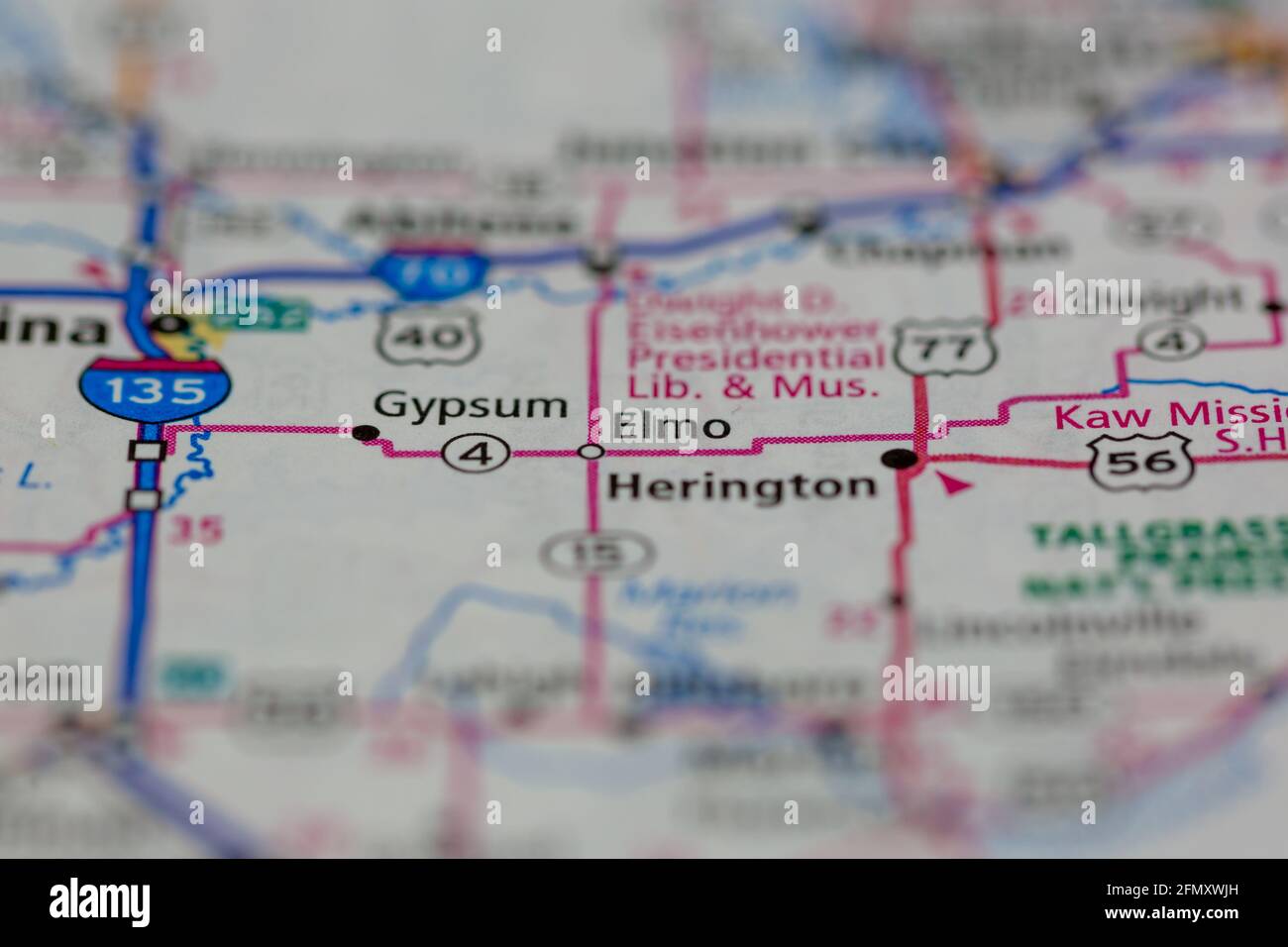 Elmo kansas map hi-res stock photography and images - Alamy