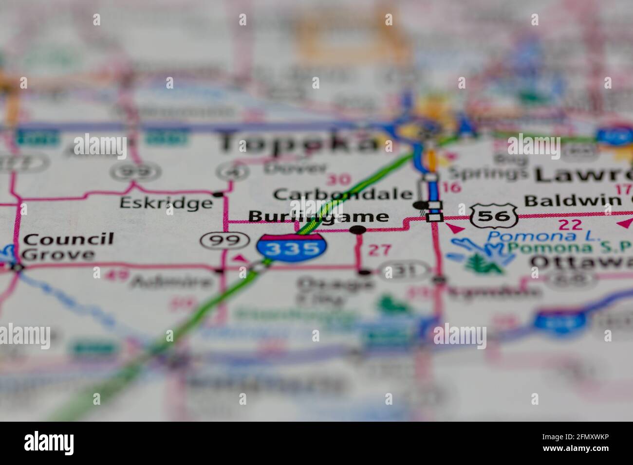 Burlingame on a map hi-res stock photography and images - Alamy