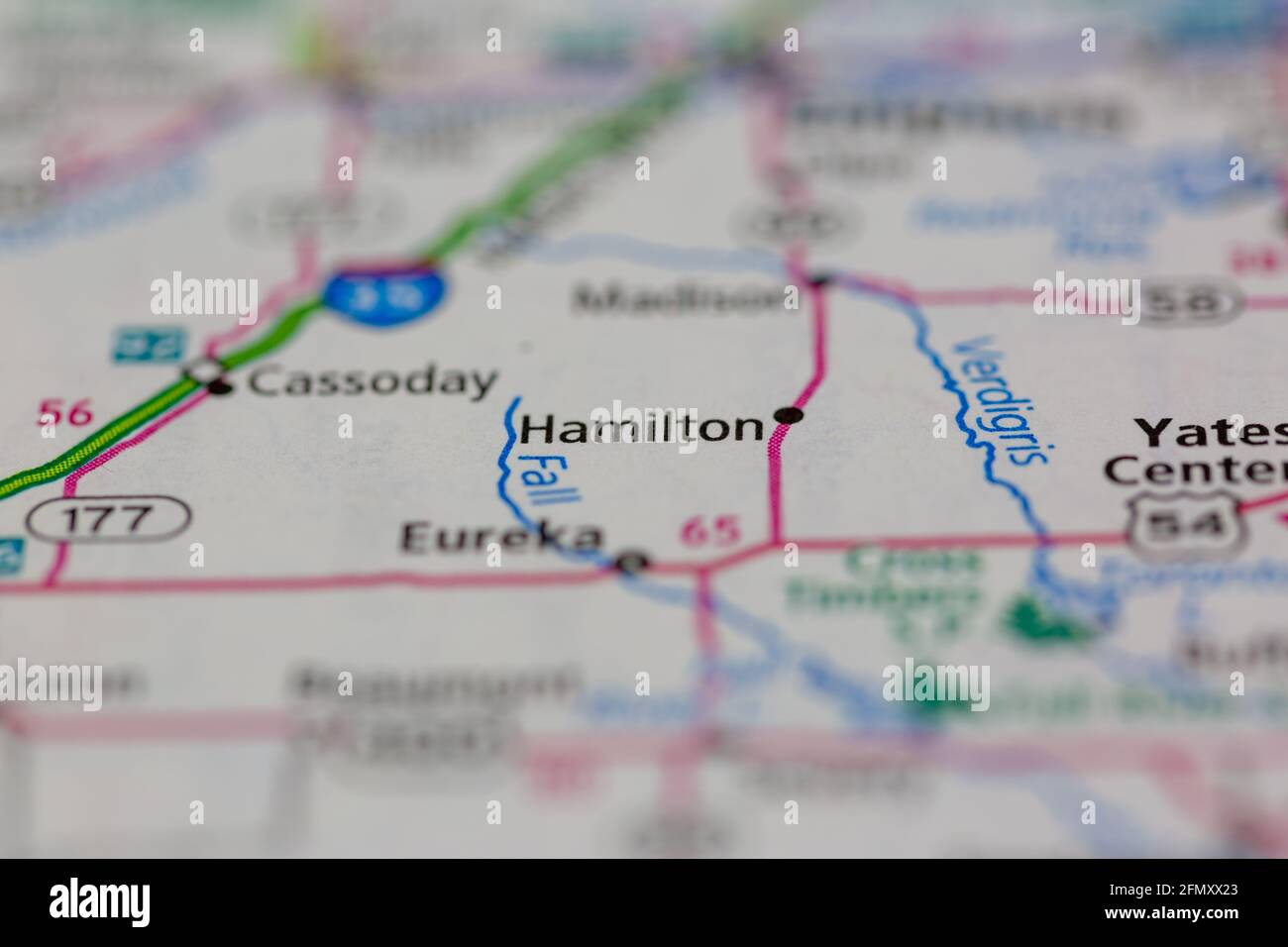 Map of hamilton kansas hi-res stock photography and images - Alamy
