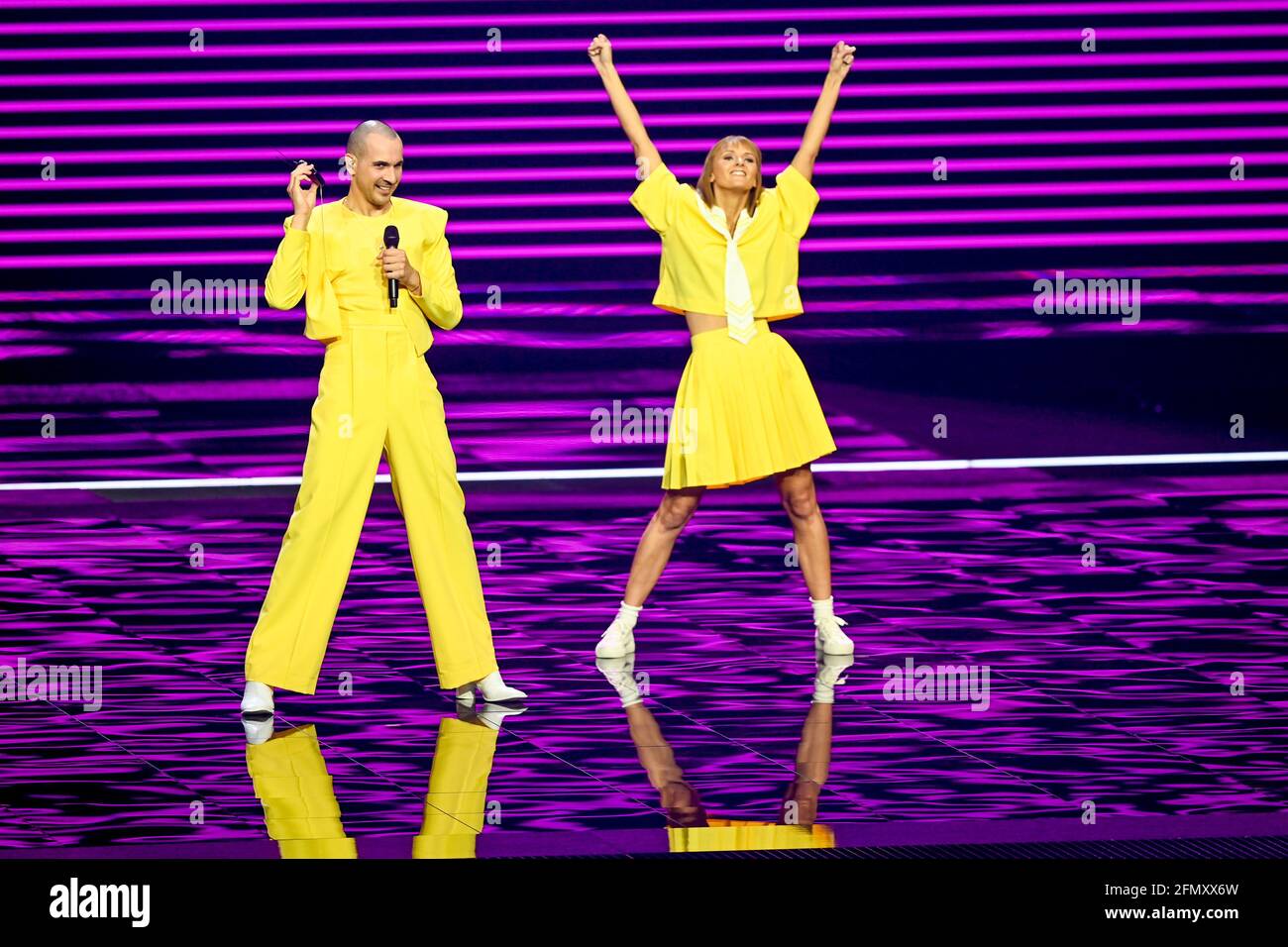 The Roop (Lithuania) during rehearsals at the Eurovision Song Contest ...