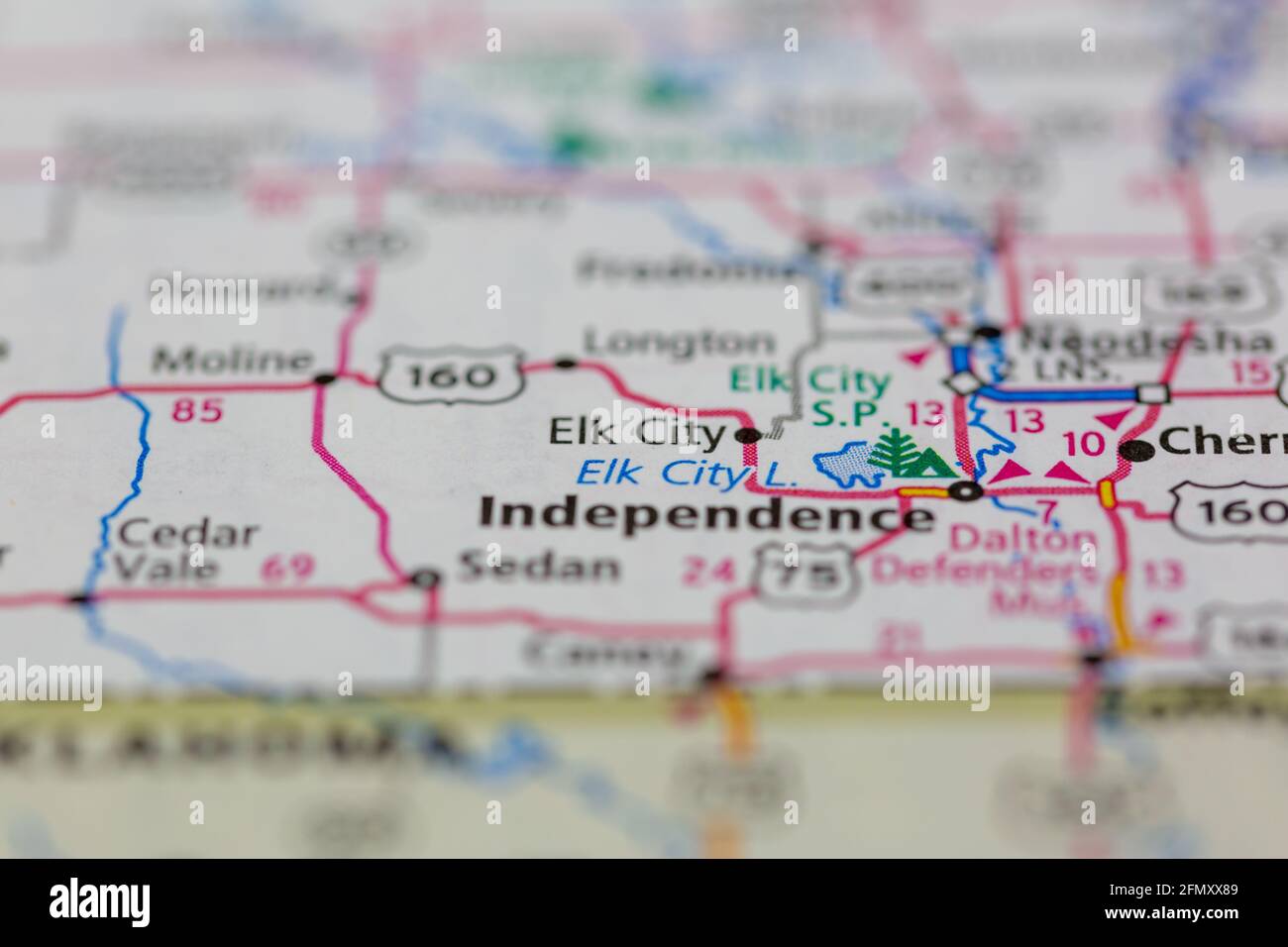 Elk city on a map hi-res stock photography and images - Alamy