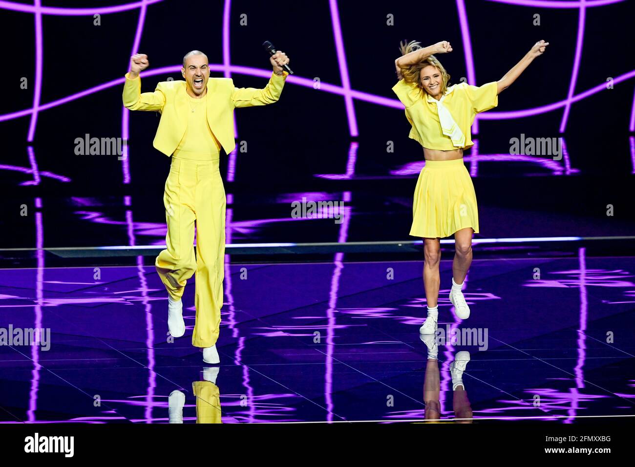 The Roop (Lithuania) during rehearsals at the Eurovision Song Contest ...