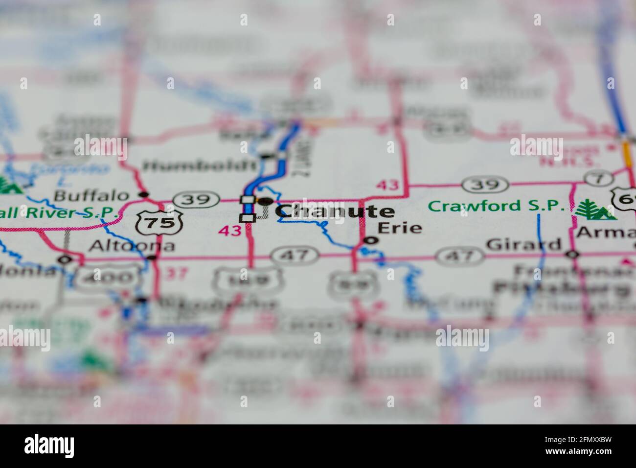 Map of chanute kansas hi-res stock photography and images - Alamy