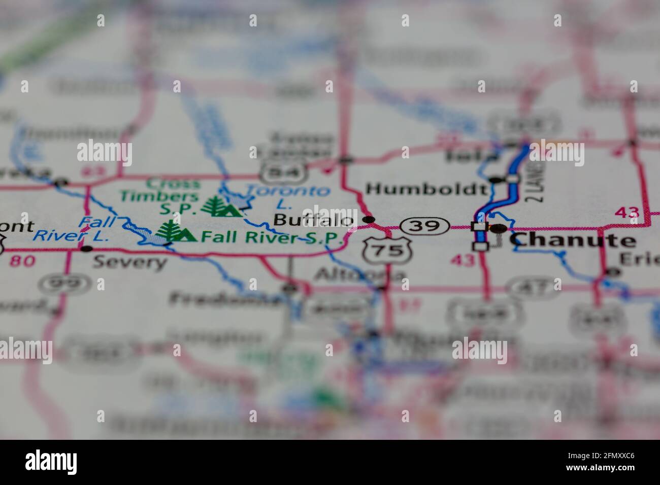 Buffalo kansas on a map hi-res stock photography and images - Alamy