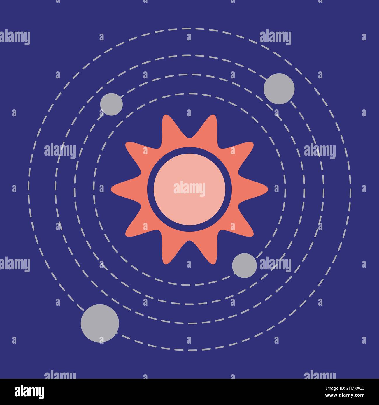 Simple Vector Illustration Solar system. Planets, Sun. Space ...