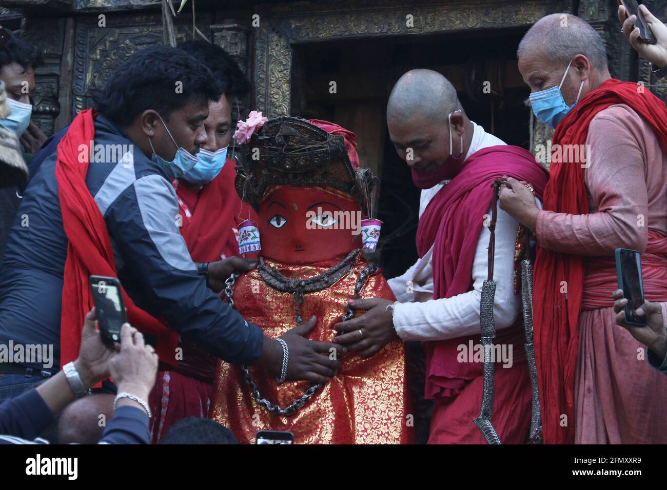 Kathmandu, NE, Nepal. 12th May, 2021. Rain God, Rato Macchindranath is ...