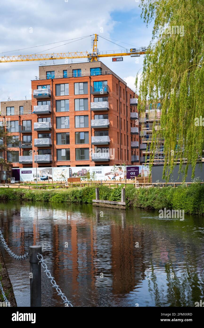 Norwich, Norfolk, UK – May 11 2021. Riverside apartments and flats ...