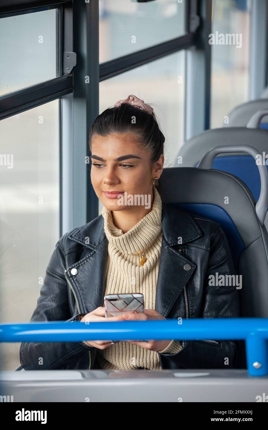 Looking out bus window hi-res stock photography and images - Alamy