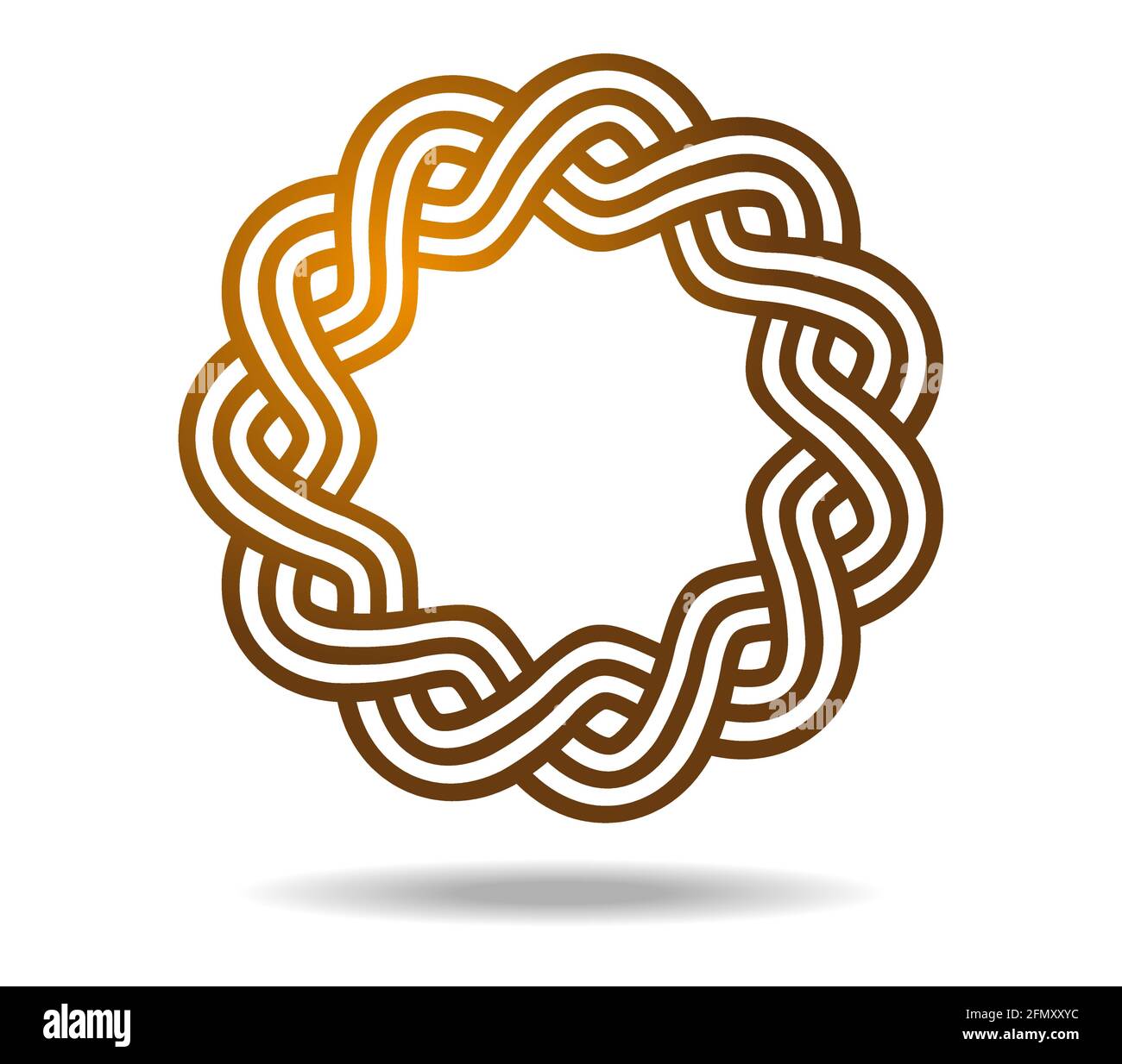 Round Celtic or Greek pattern woven from three lines Stock Vector Image ...