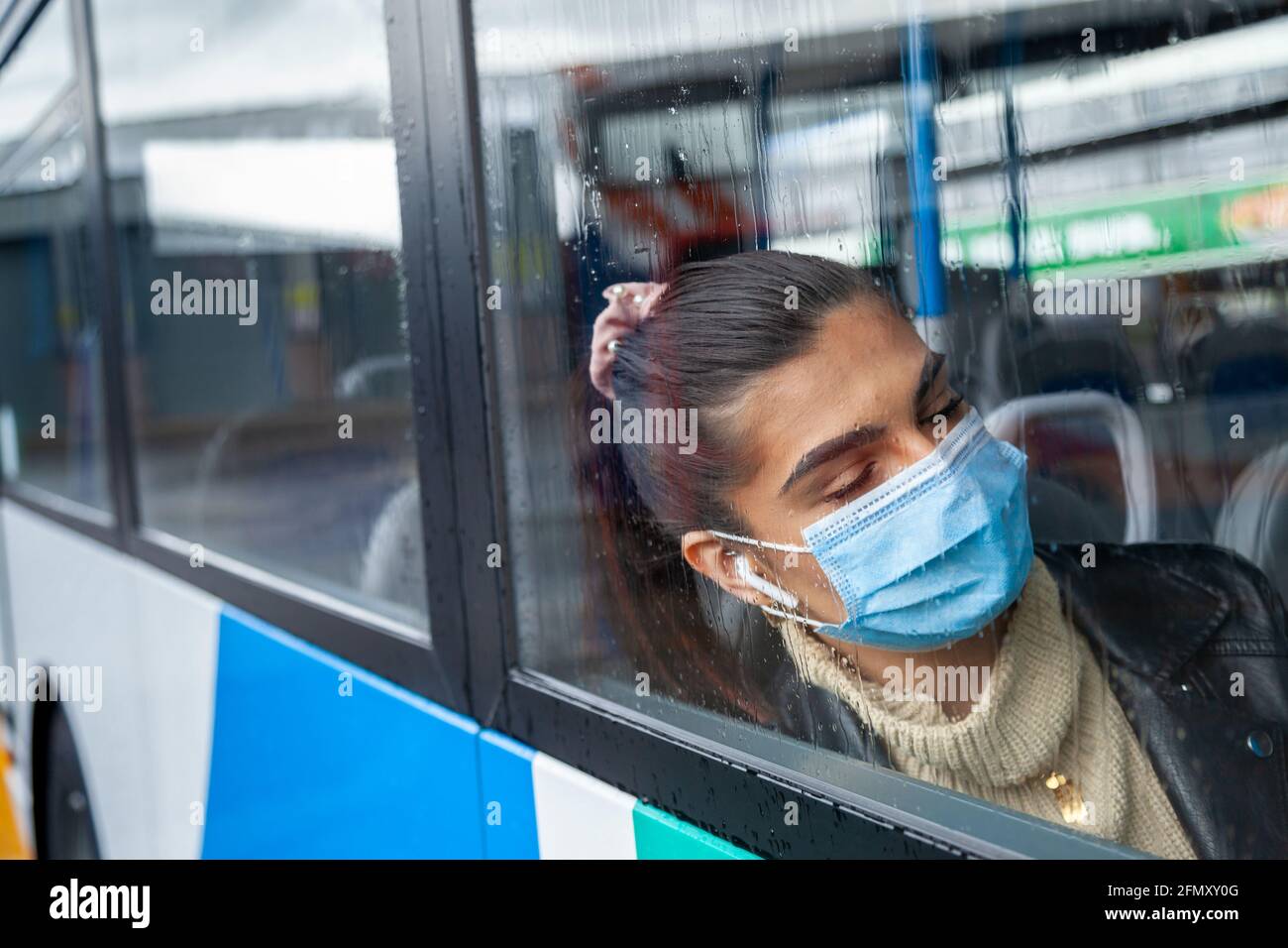 Woman bus sleeping hi-res stock photography and images - Alamy