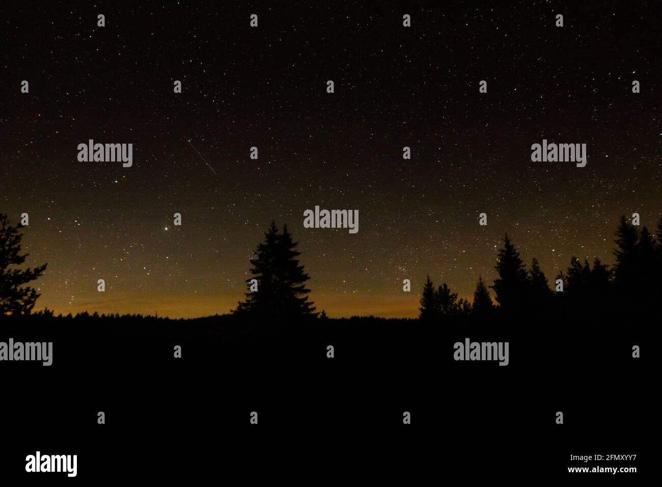 Beautiful night landscape with stars Stock Photo - Alamy