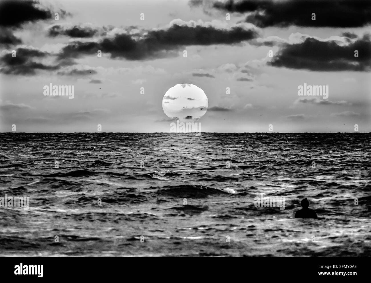 Beach Sunset Black And White