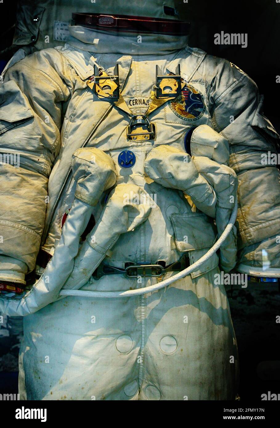 Commander Eugene Cernan space suit from the Apollo 17 lunar mission ...